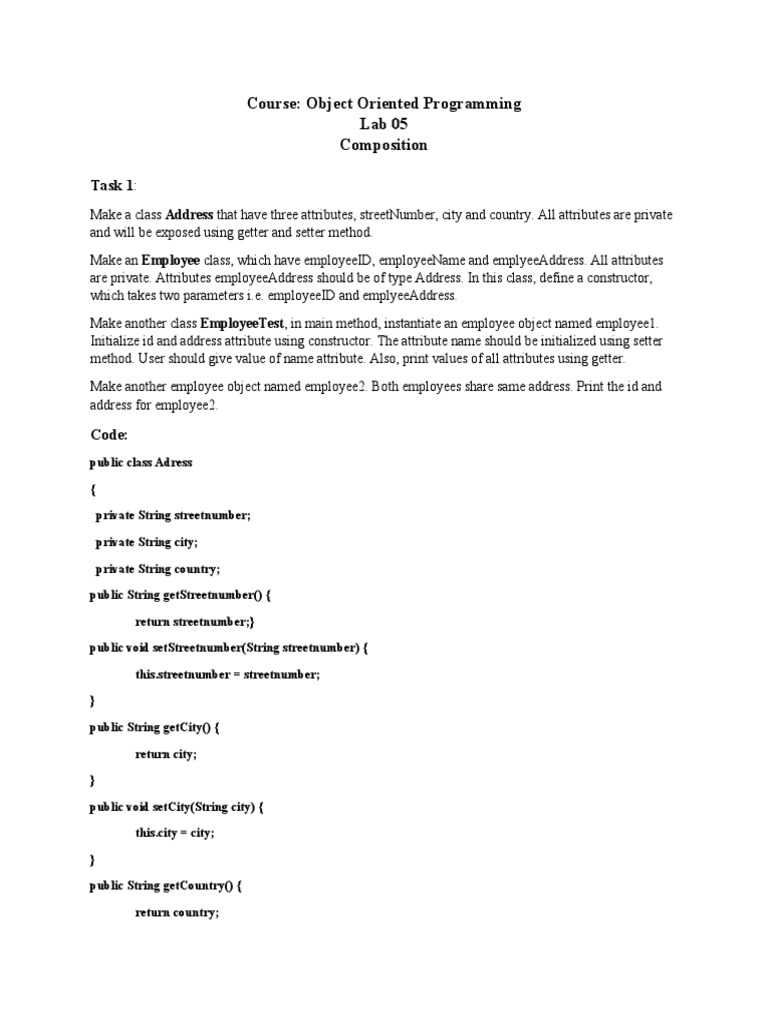 Hamza Afzal Lab 5 | PDF | Programming | Constructor (Object Oriented Programming)