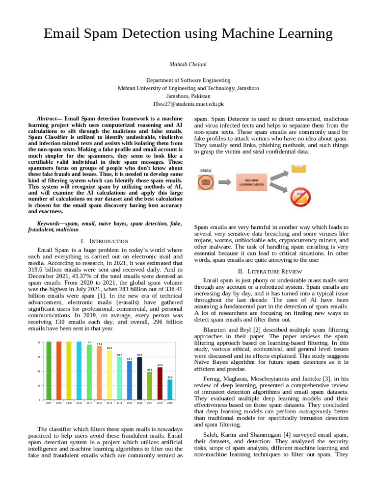 Email Spam Detection Using Machine Learning | PDF | Email Spam | Malware