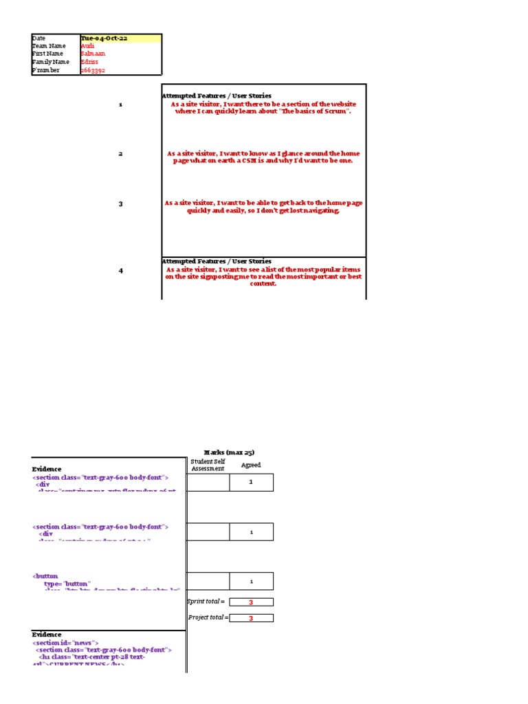 Audi Salmaan Edriss 2663392: Tue-04-Oct-22 | PDF | Scrum (Software Development) | Communication