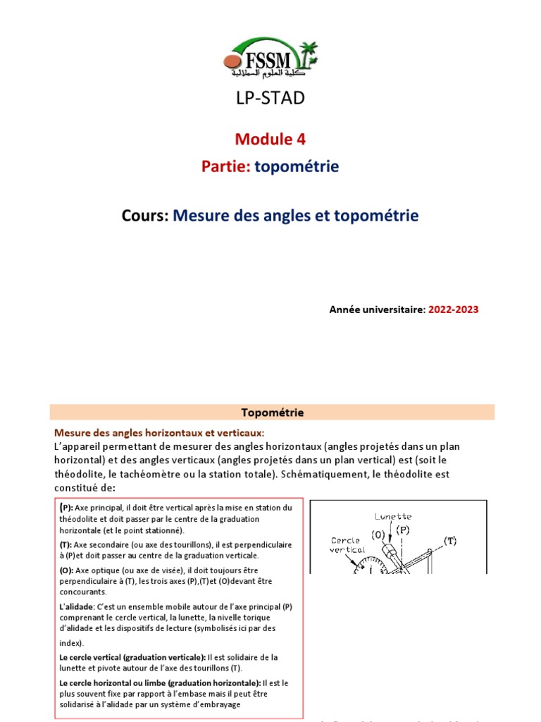 Mesure des Angles en Topométrie | PDF | Cartographie | Angle