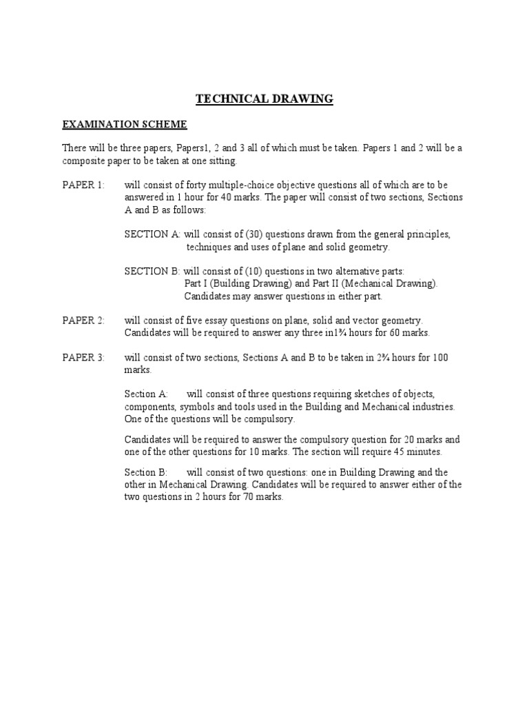 TECHNICAL-DRAWING Paper 2 and 3 | PDF | Ellipse | Framing (Construction)