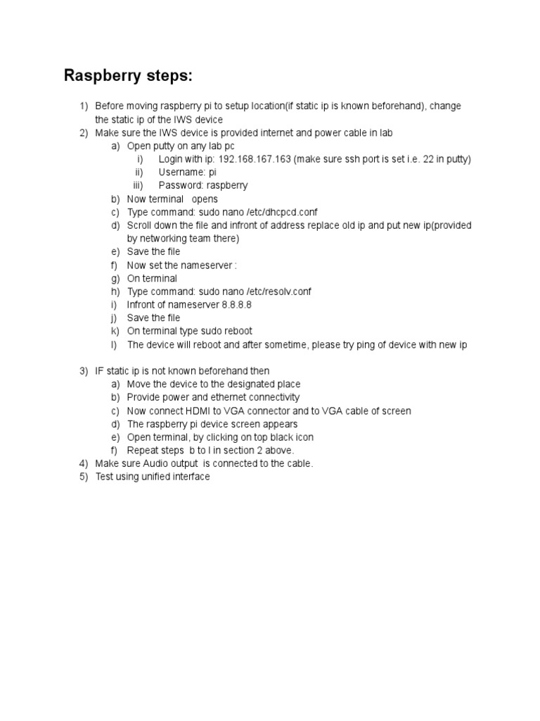 Raspberry Steps | PDF