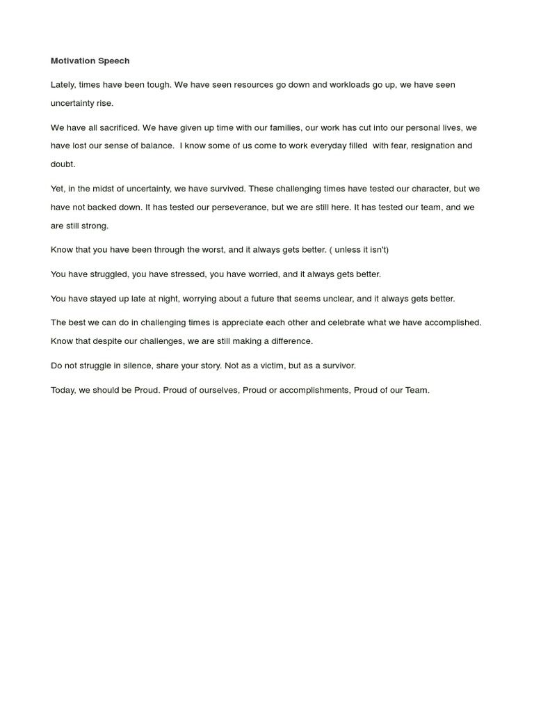 Short Speech | PDF