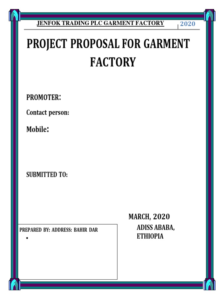 Project Proposal For Garment Factory: Promoter | PDF | Business