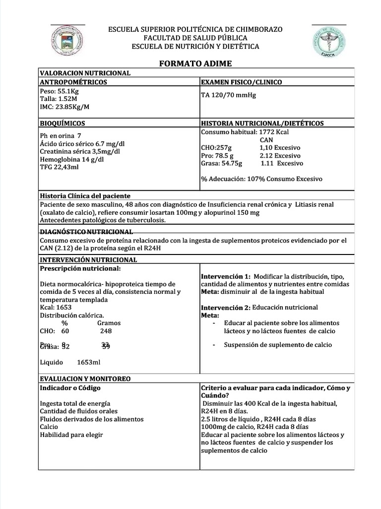 Formato Adime 3 | PDF