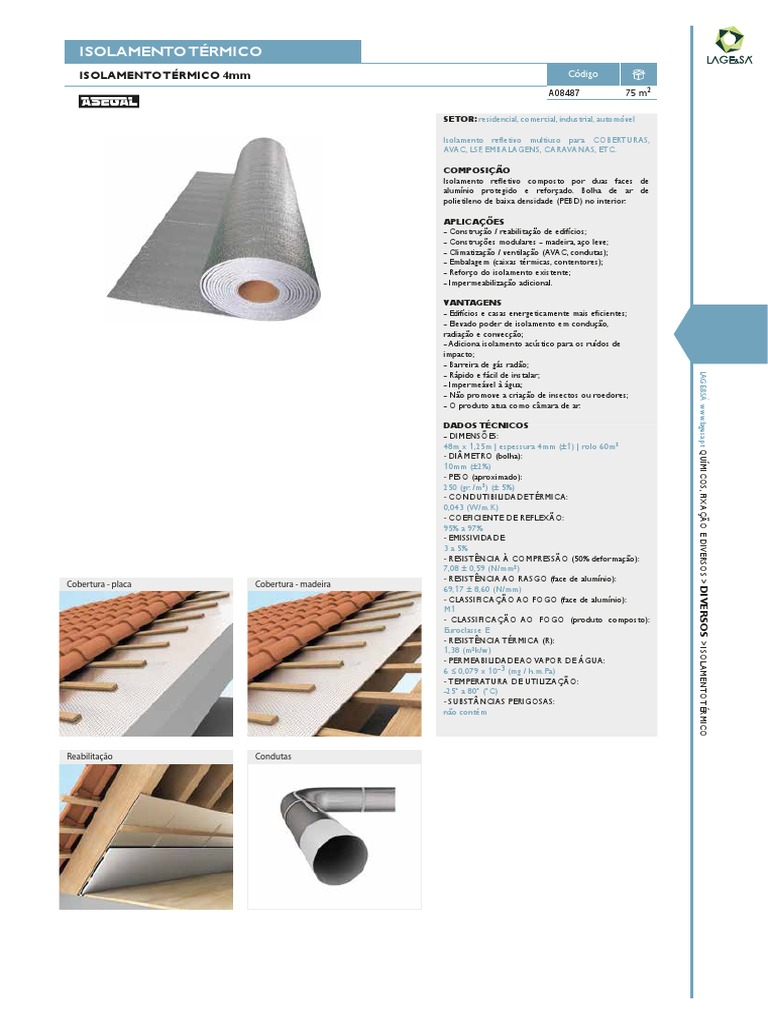 Isolamento Te Rmico 4mm | PDF | Isolamento térmico | Condutividade térmica