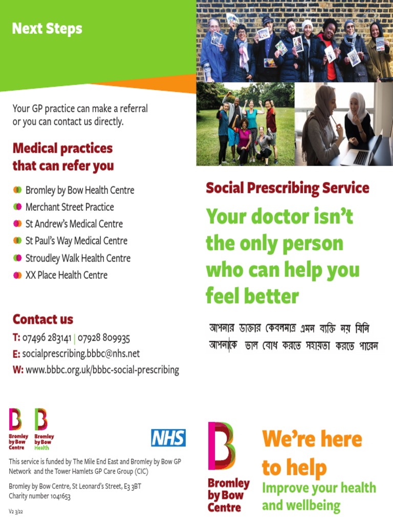 Social Prescribing Leaflet March 2022 | PDF | Public Services | Social ...