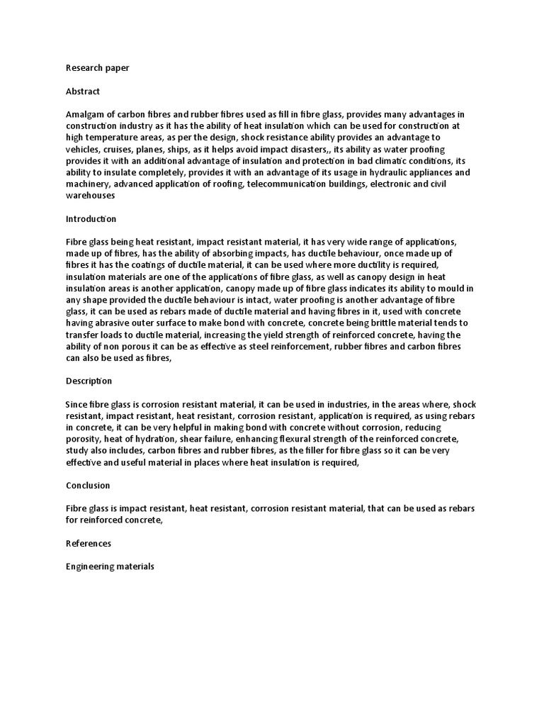 Amulgam of Fibre Glass | PDF | Concrete | Fibers