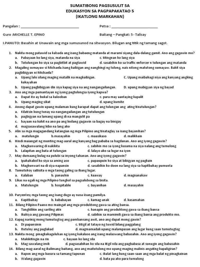 PT - Esp 5 - Q3 | PDF