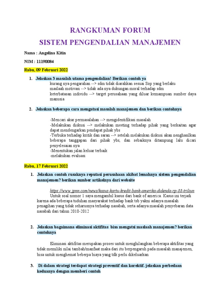 Summary SPM - 11190084 | PDF