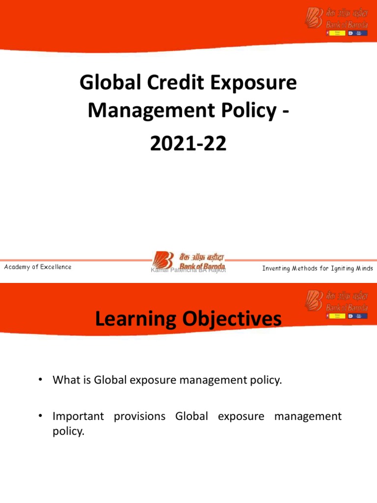 Global Exposure Policy | PDF | Banks | Credit Risk