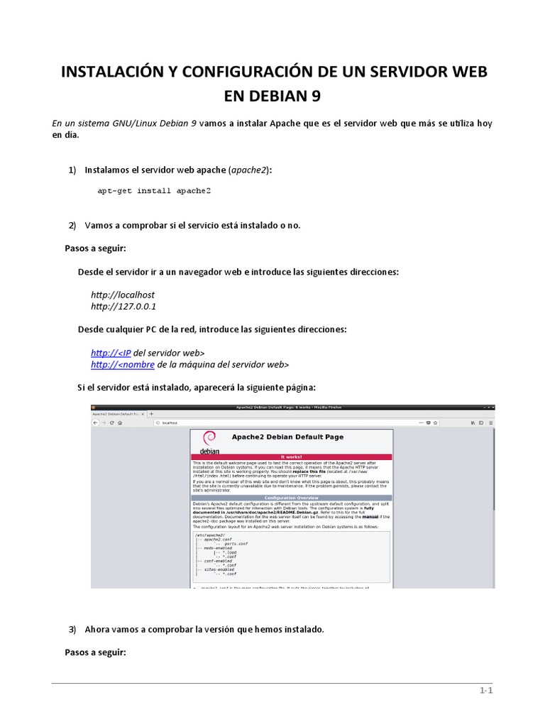 Configura Apache en Debian 9 | PDF | Red mundial | Internet y web