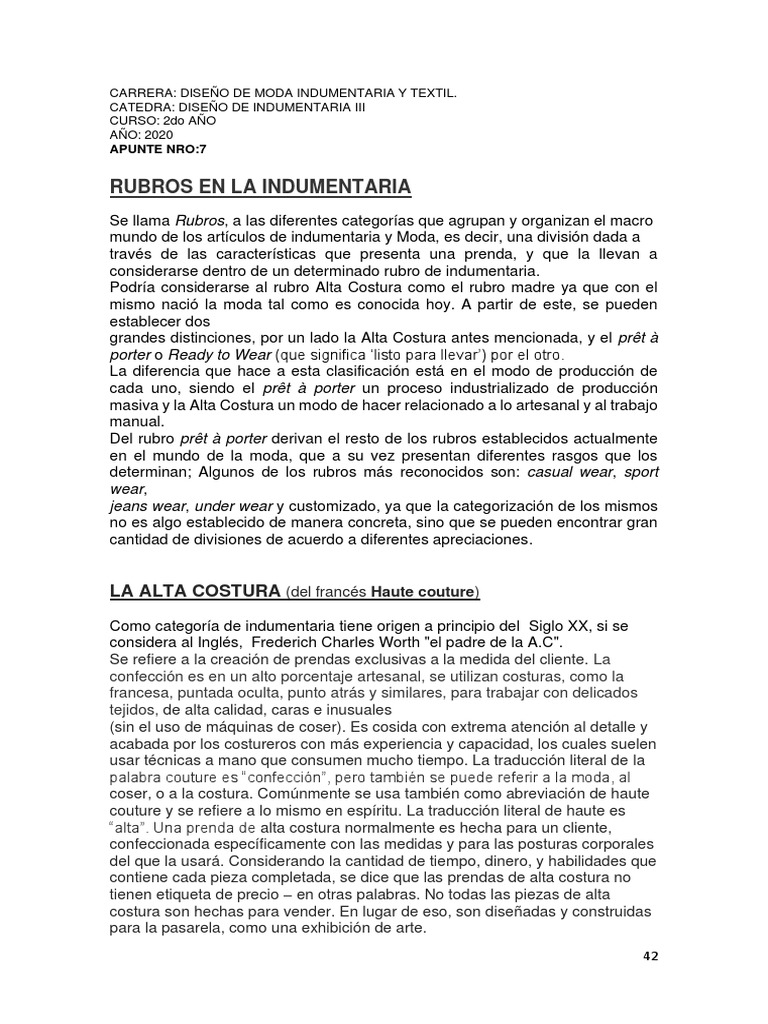 Clasificación de Rubros en Indumentaria | PDF | Pantalones | Moda