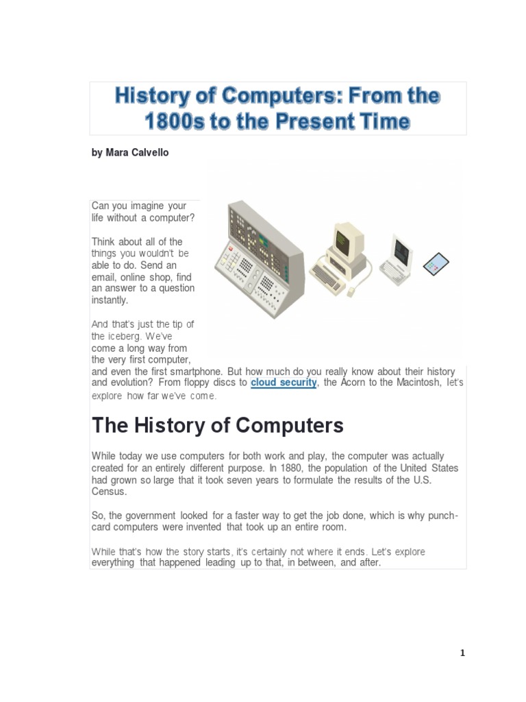 History of Computers | PDF | Apple Inc. | Computer Engineering