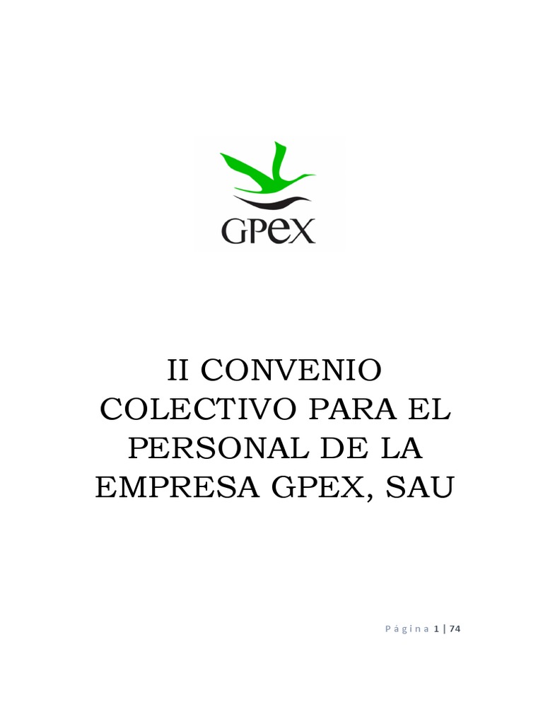 II Convenio Colectivo Gpex | PDF | Tratado | Acuerdo colectivo