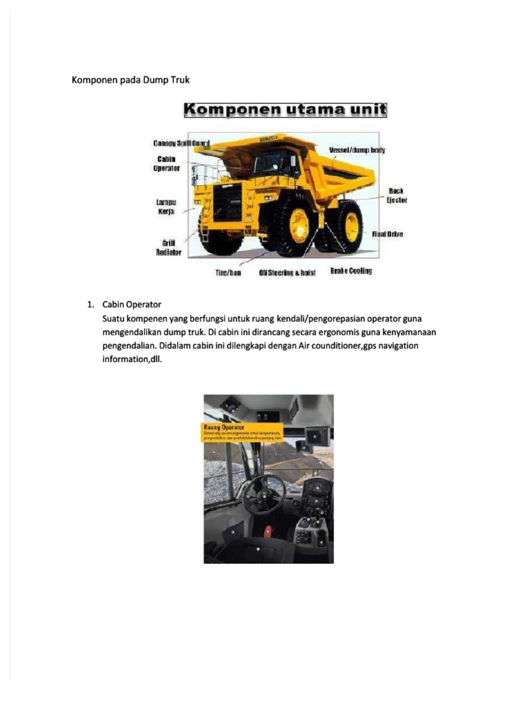 Komponen Pada Dump Truk Komponen Pada Dump Truk | PDF