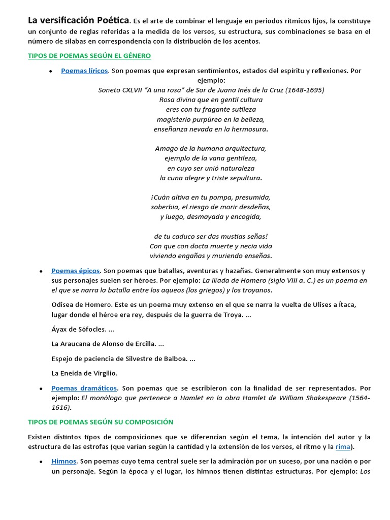 La Versificación | PDF