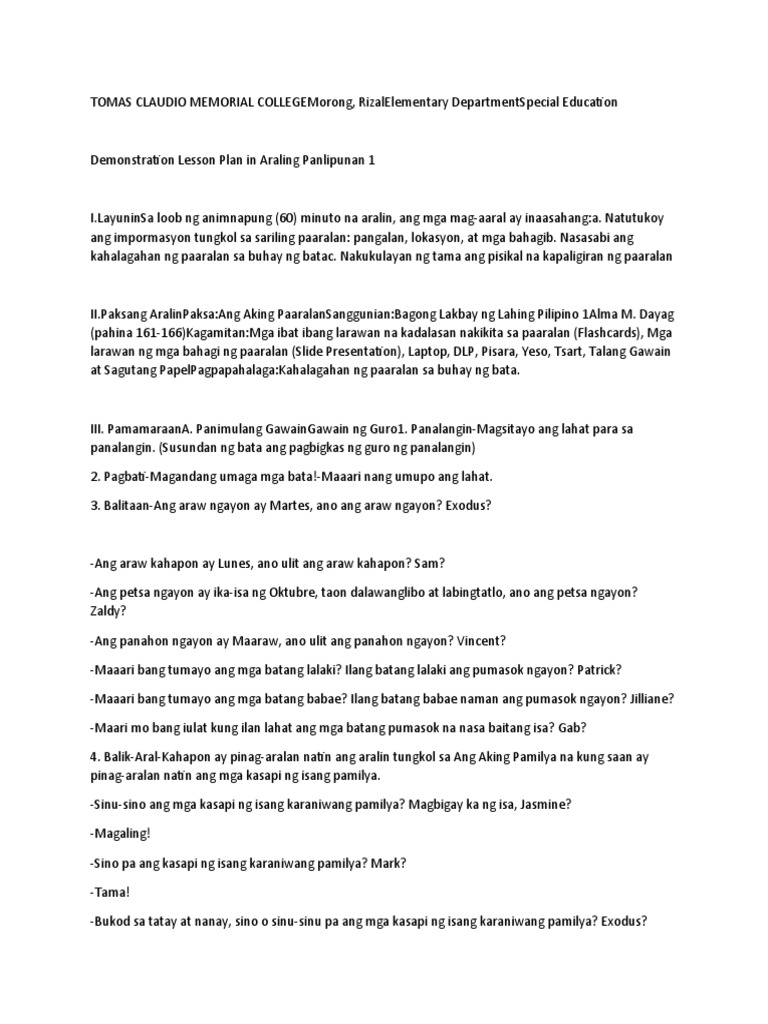 Lesson Plan Assignment Example | PDF