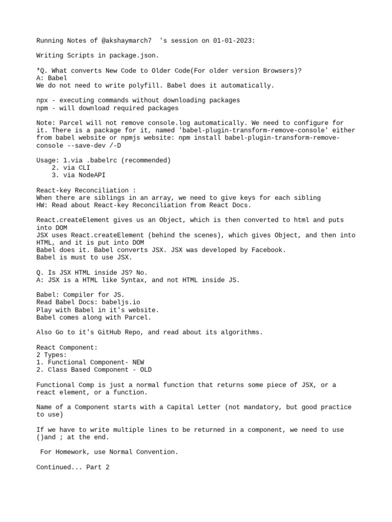 Babel and React Essentials Overview | PDF | Software Development | Software Engineering