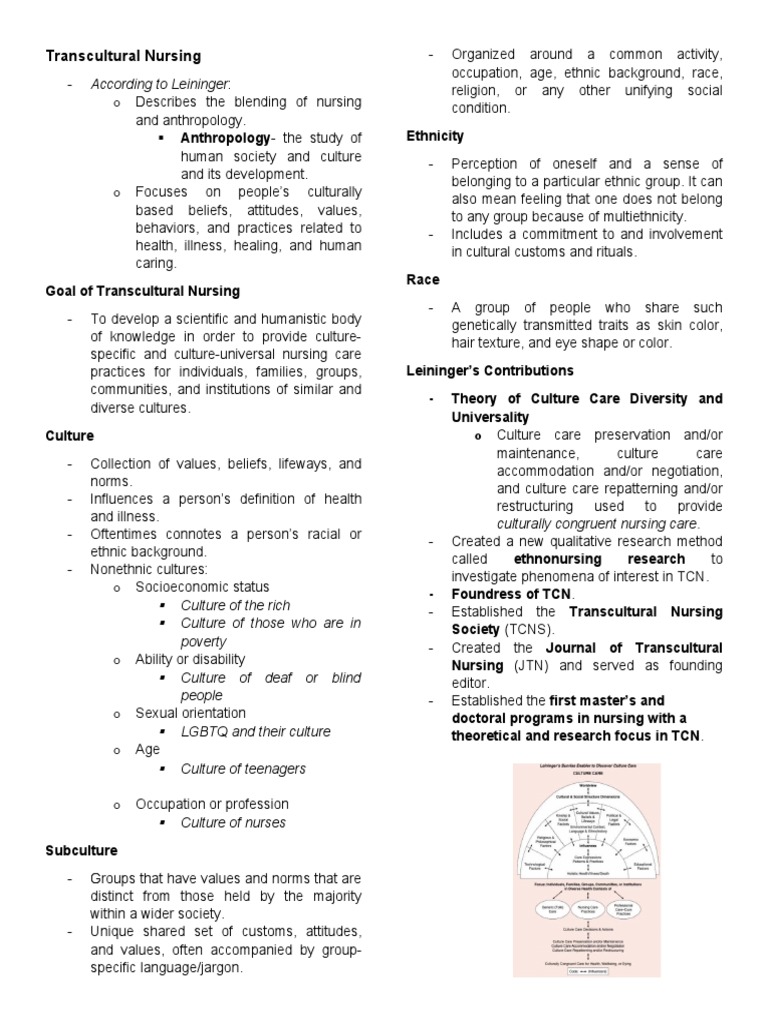 Transcultural Nursing Midterm Reviewer | PDF | Immigration | Nonverbal ...