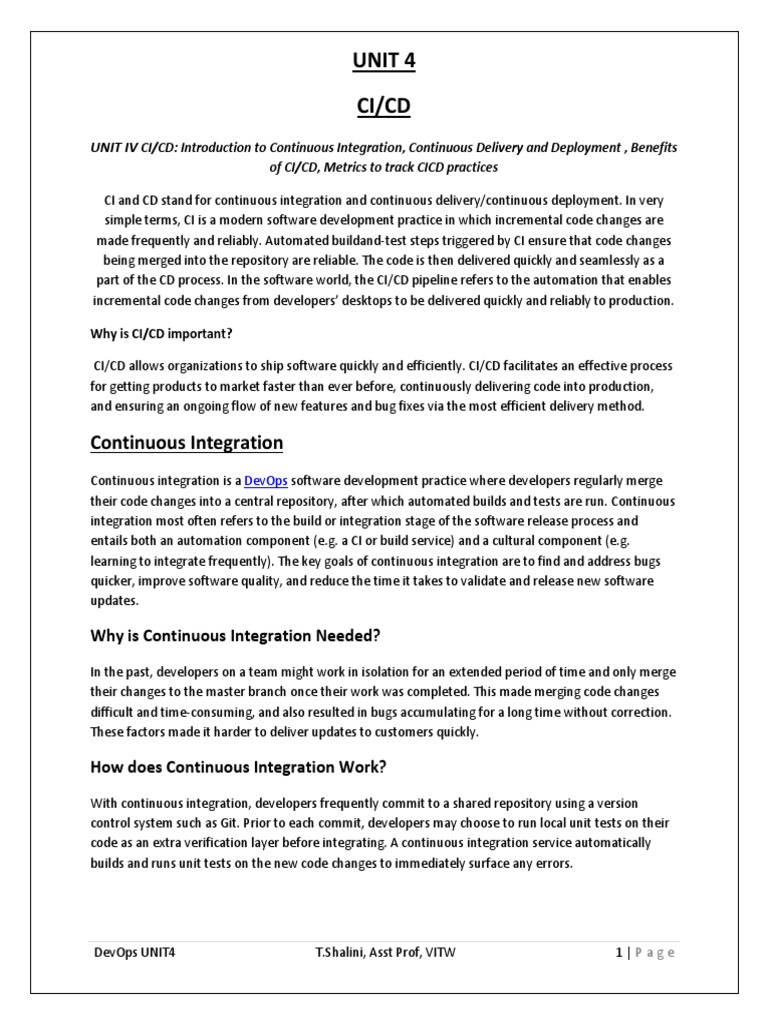 Automating the Software Delivery Process: An Overview of Continuous ... Automating the Software Delivery Process: An Overview of Continuous ...