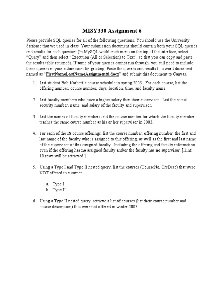 MISY330 Assignment6 | PDF | Business