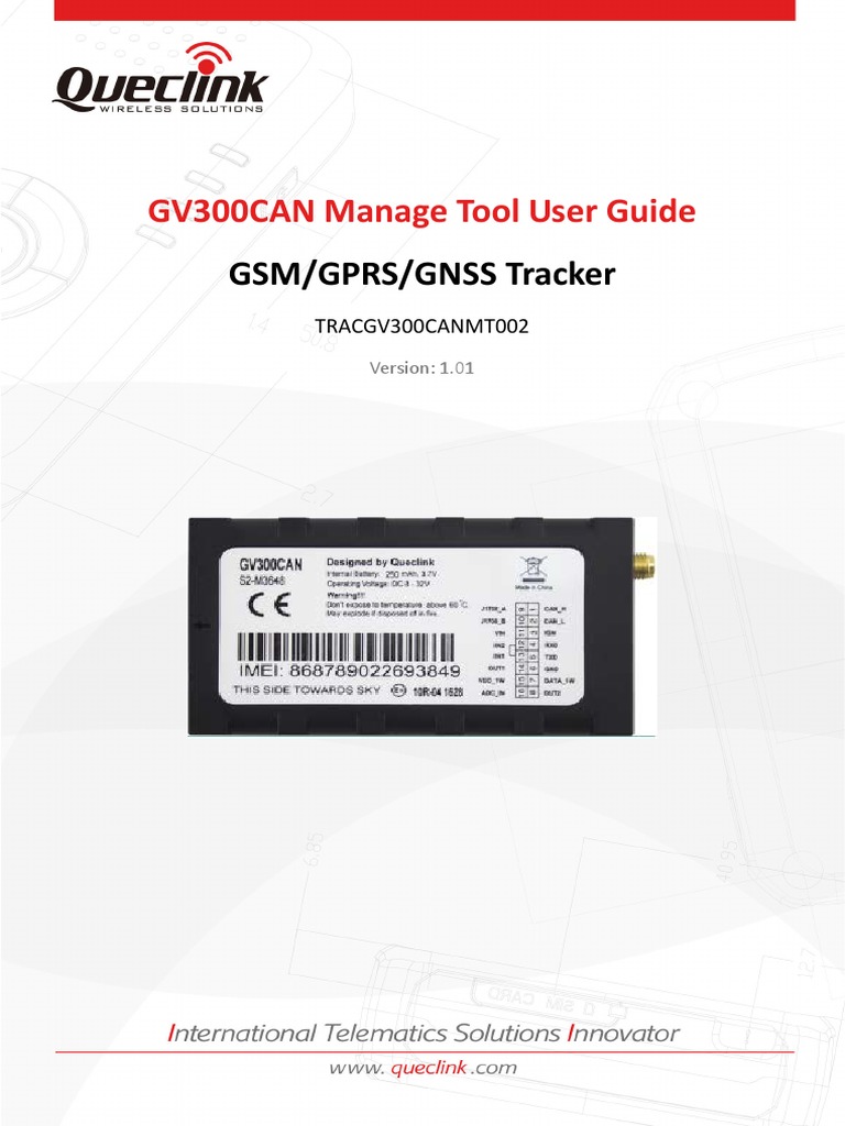 GV300CAN Manage Tool User Guide V1.01 | PDF | Menu (Computing) | Component Object Model