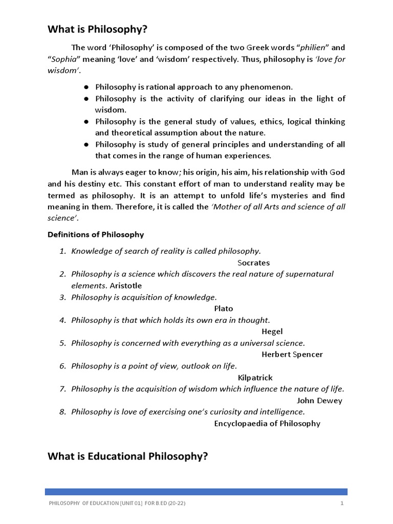 (Unit 01) Introduction To Philosophy | PDF | Metaphysics | Philosophy ...