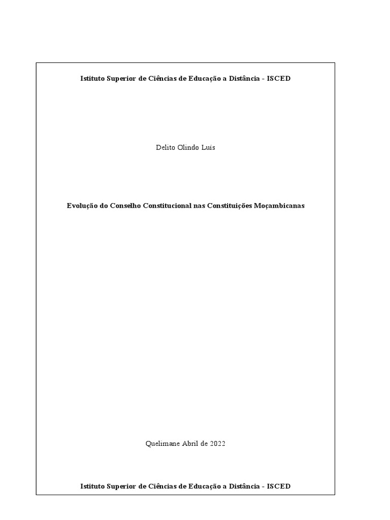 Evolução do Conselho Constitucional em Moçambique | PDF