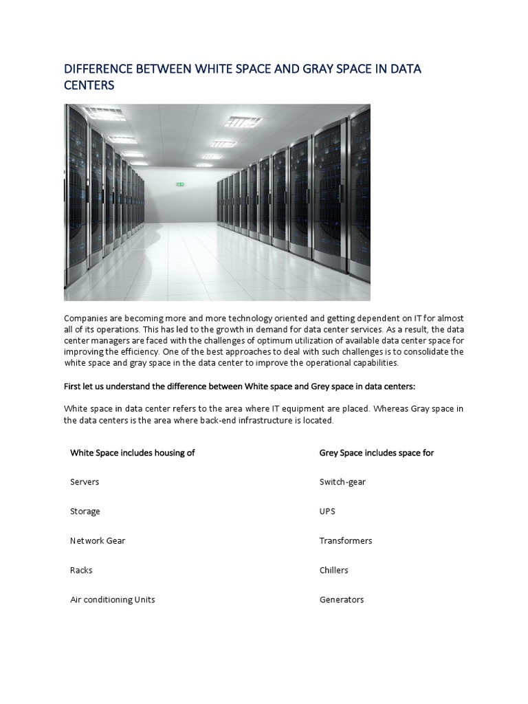 Grey and White Spaces | PDF | Data Center | Cloud Computing