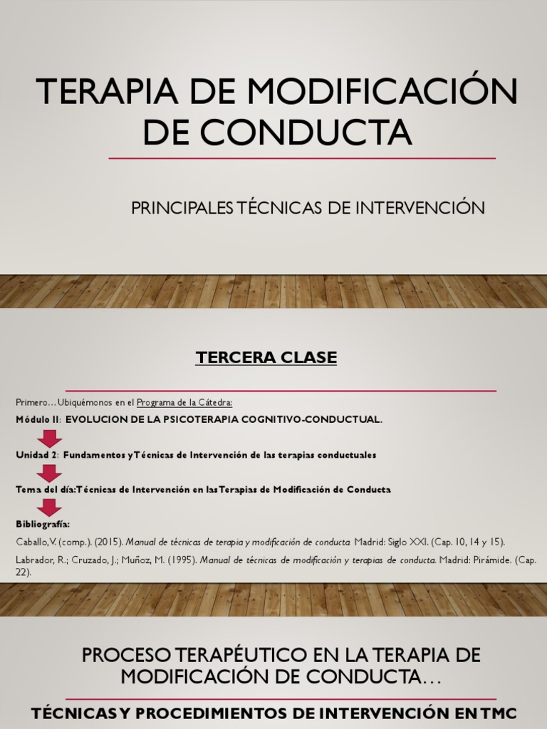 Terapia de Modificacion de Conducta Tecnicas de IntervenciÃ N | PDF | Escuelas psicologicas ...