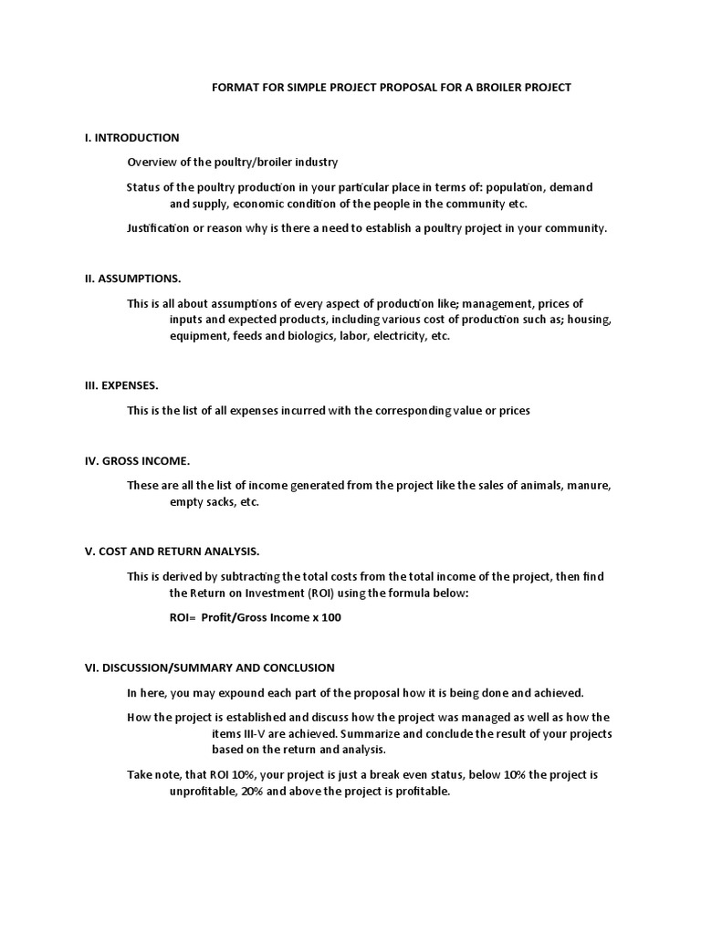 Broiler Project Proposal Template | PDF