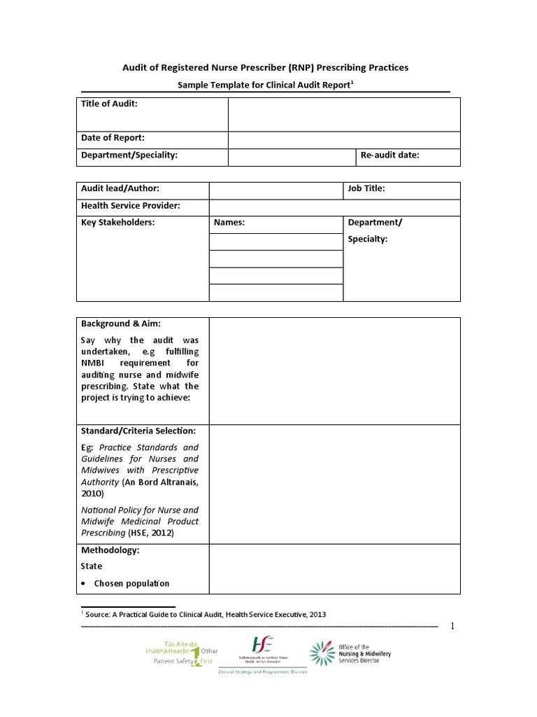 RNP Prescribing Audit Template | PDF | Self-Improvement | Science ...