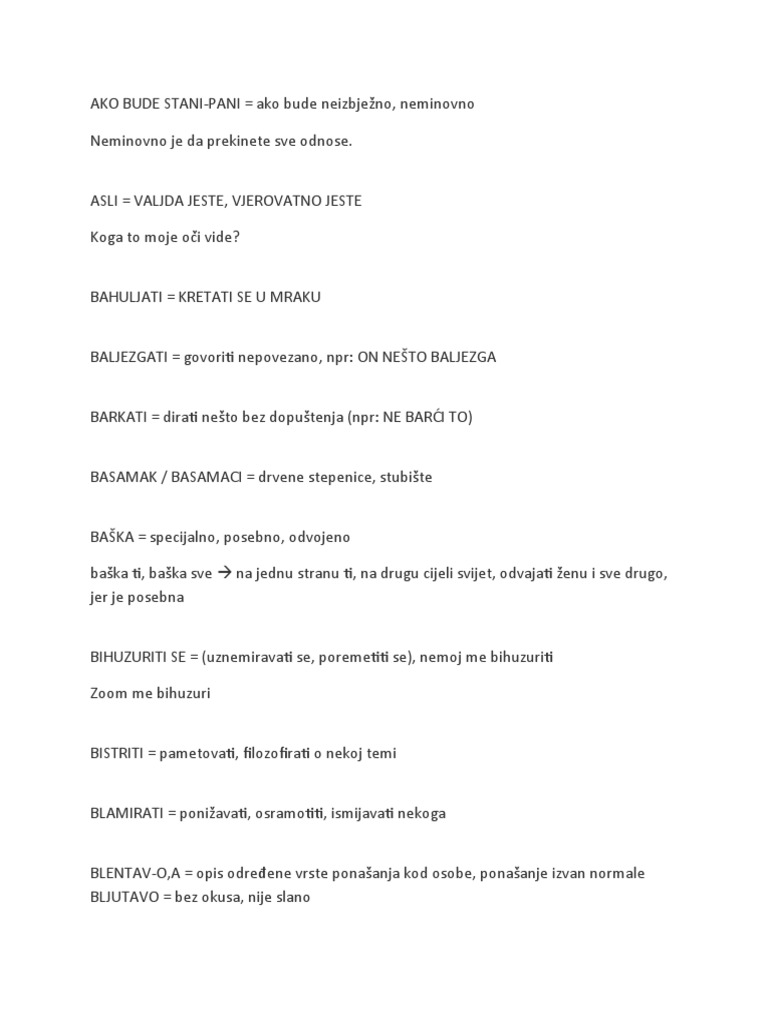 Učestale Fraze Na Bosanskom | PDF