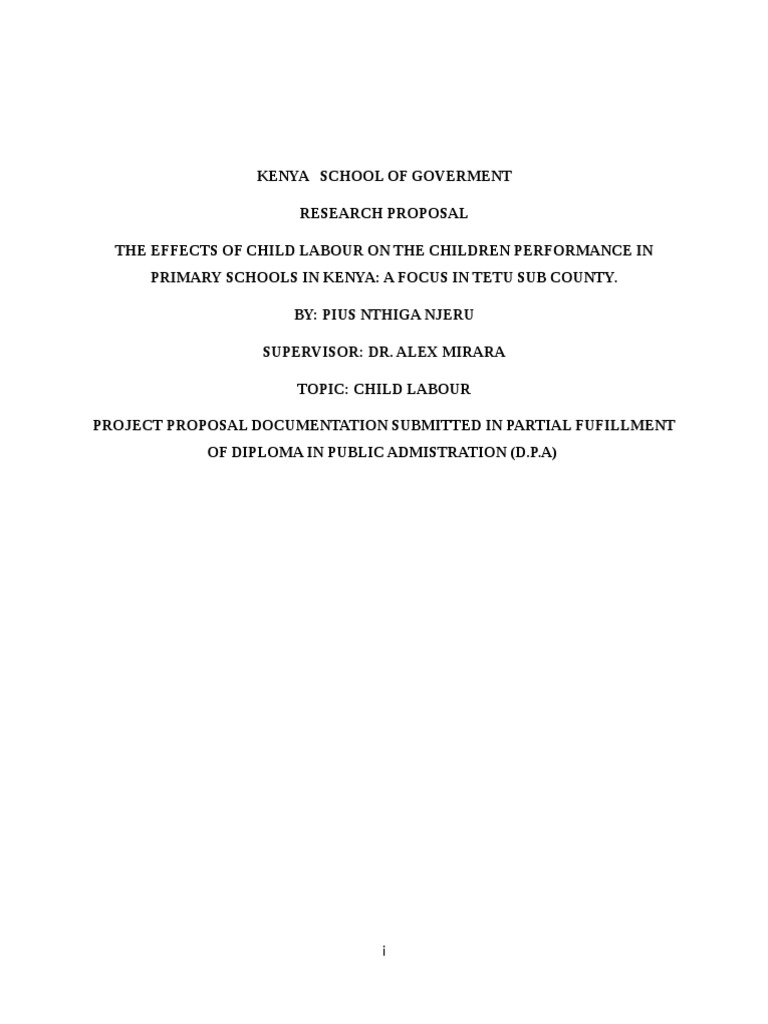 Child Labor Proposal | PDF | Child Abuse | Child Labour