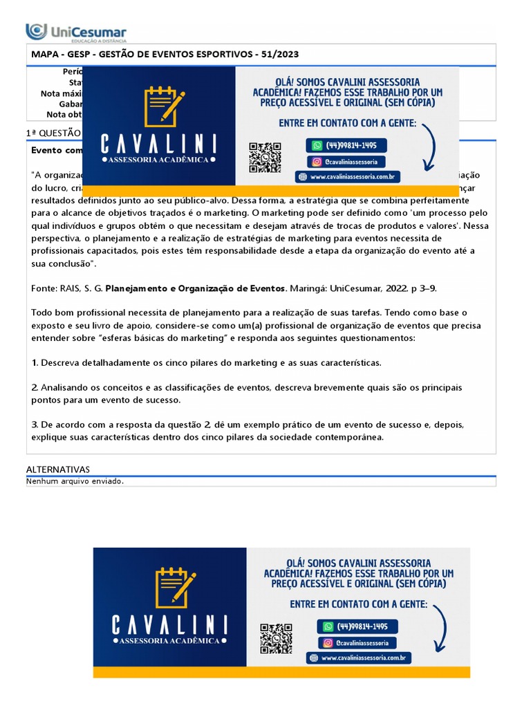 Mapa - Gesp - Gestão de Eventos Esportivos - 51-2023 | PDF