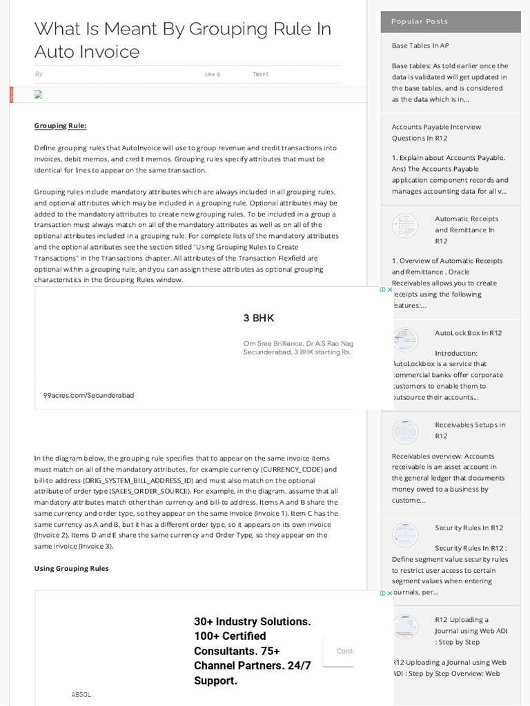 What Is Meant by Grouping Rule in Auto Invoice | PDF | Accounts Payable | Software