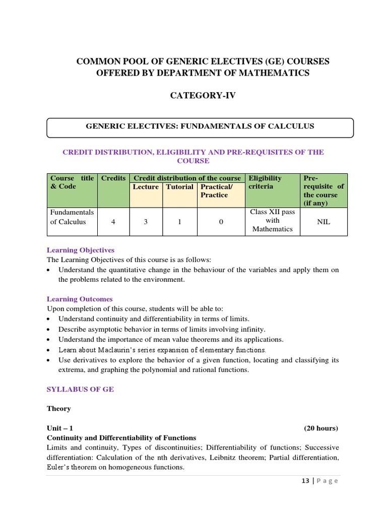 Fundamentals Of Calculus Pdf Derivative Function Mathematics