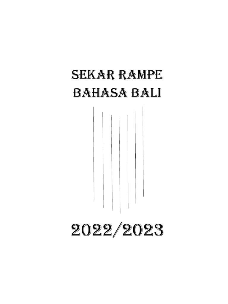 Sekar Rampe Bahasa Bali | PDF | Seni & Disiplin Bahasa