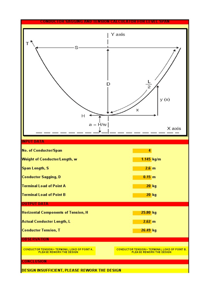 Aluminium Conductor Sag Tension Calculator | PDF | Electrical Engineering