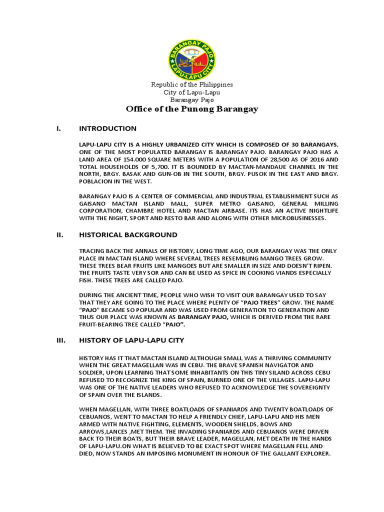 Barangay History New | PDF
