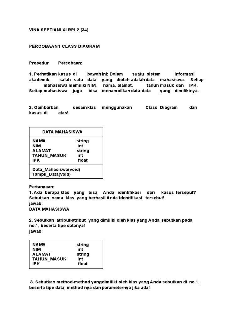 Class Diagram dan Pemrograman OOP | PDF | Komputer