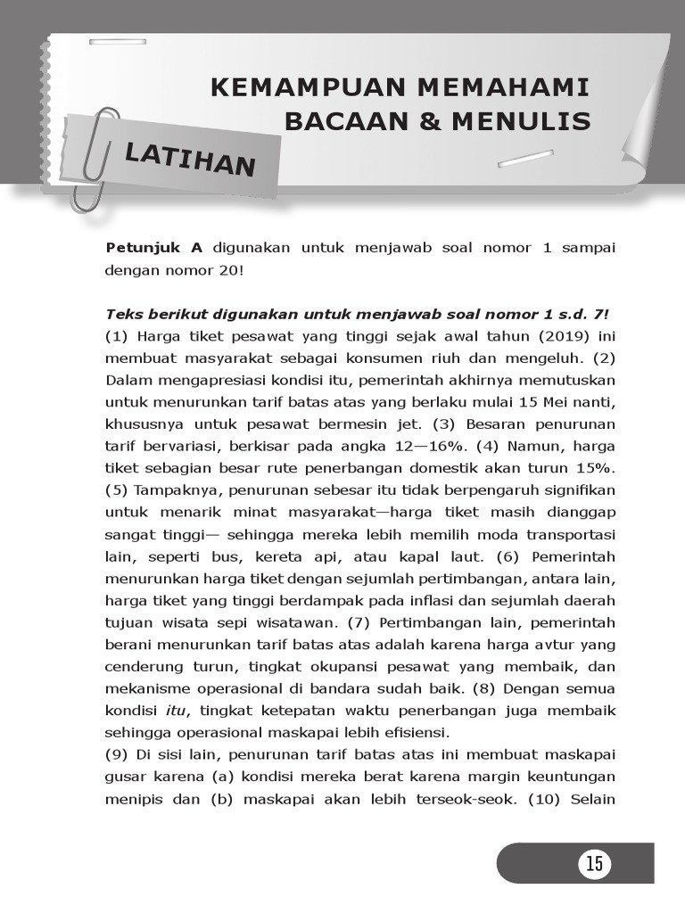 Kemampuan Memahami Bacaan & Menulis | PDF