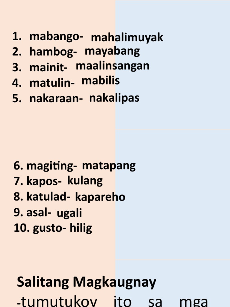 Salitang Magkaugnay | PDF