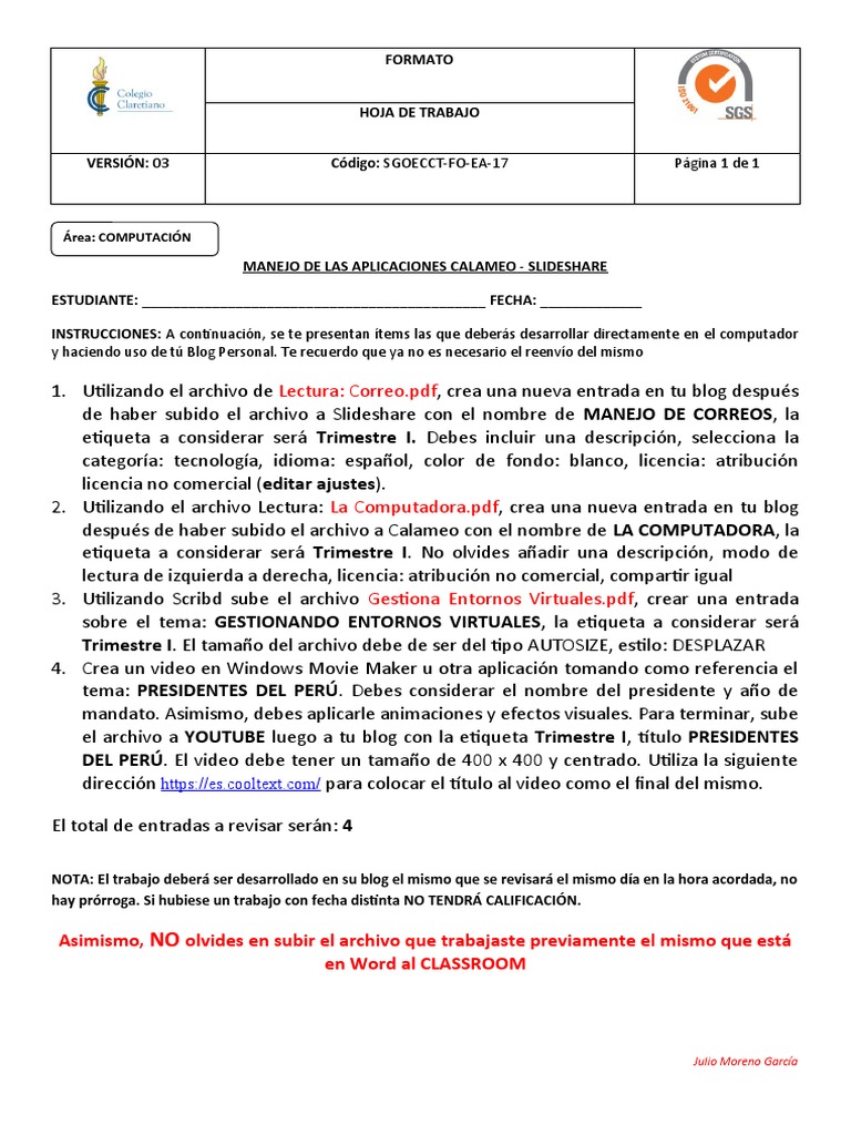 Practica4 5to Secundaria | PDF | Archivo de computadora | Blog