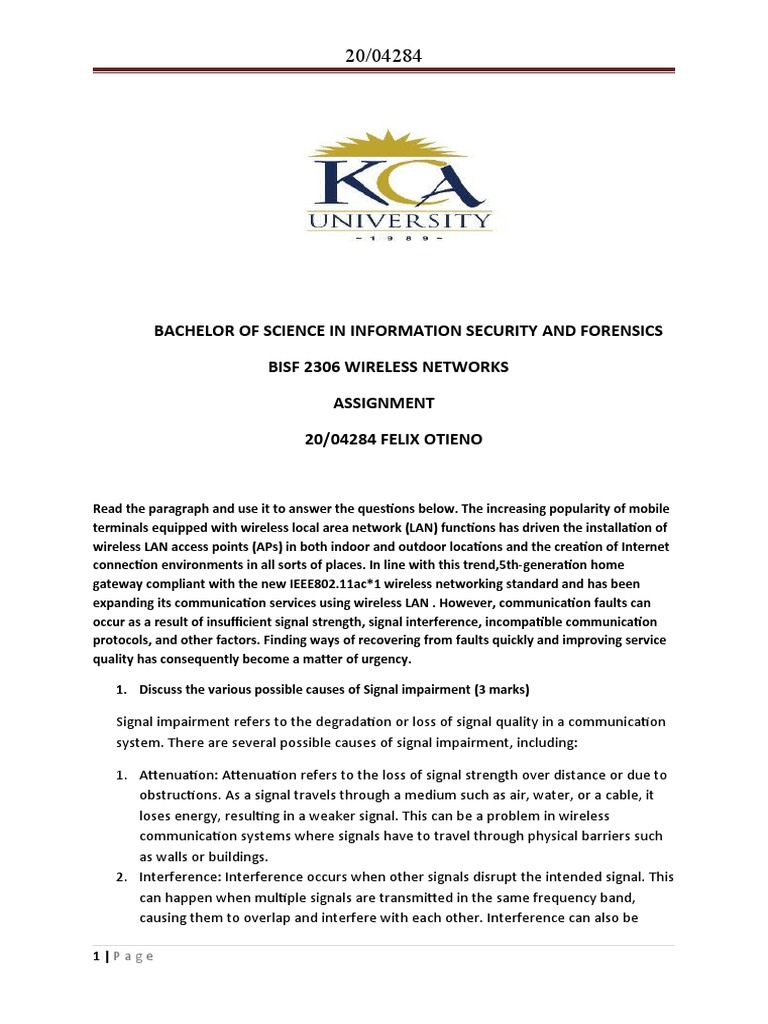 Wireless Network Assignment | PDF | Computer Network | Information Security