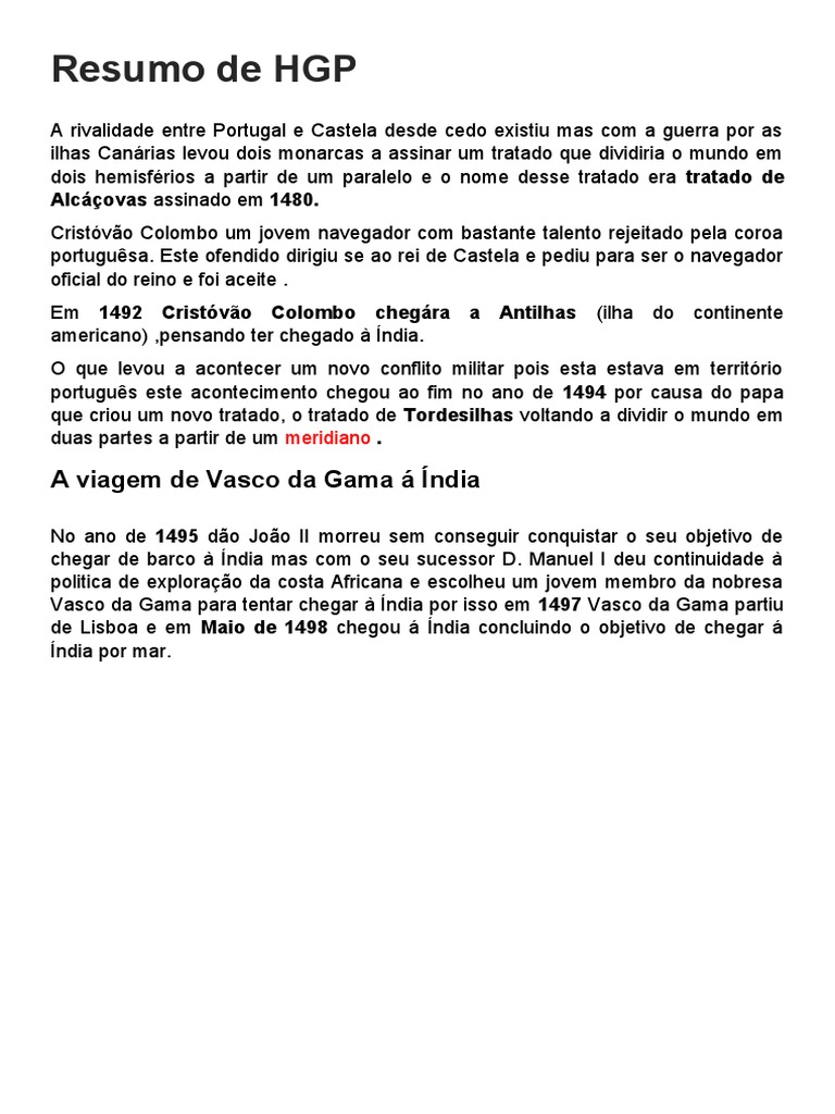 Resumo de HGP | PDF