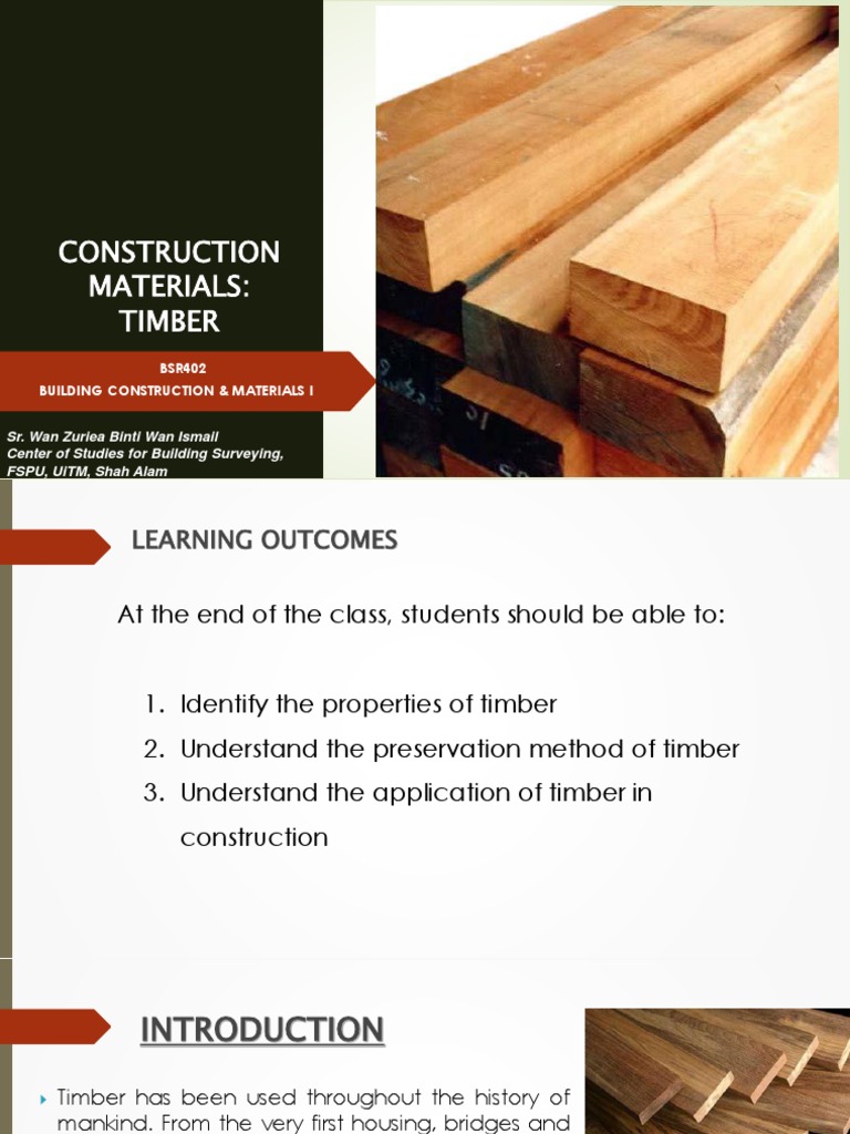 Construction Materials: Timber | PDF | Lumber | Wood