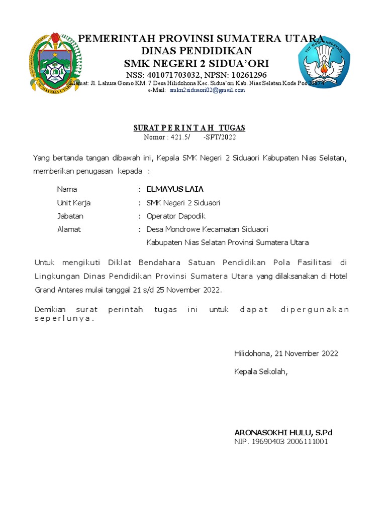 Surat Perintah Tugas | PDF