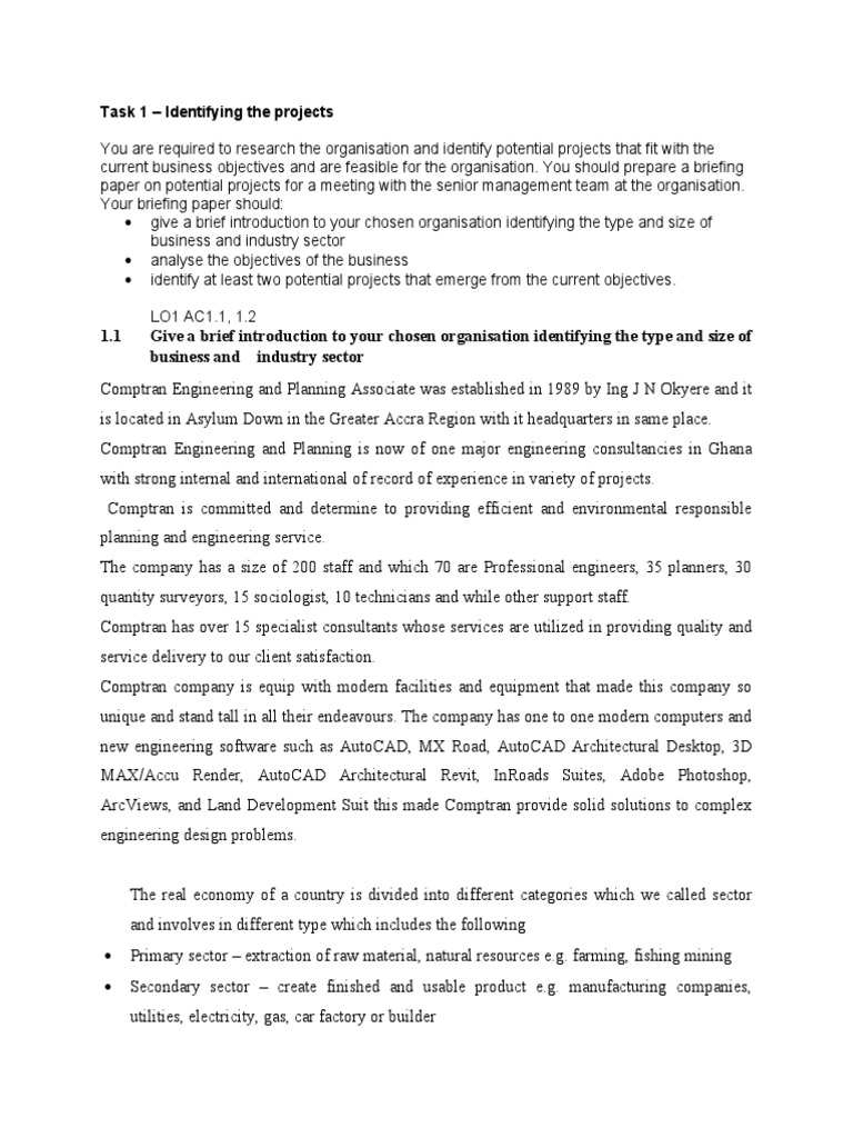 Task 1 Project Management | PDF | Engineering | Mining